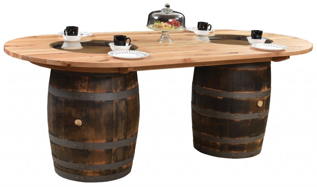 Up to 33% Off Amish Rustic Barrel Table | Solid Wood Amish Furniture